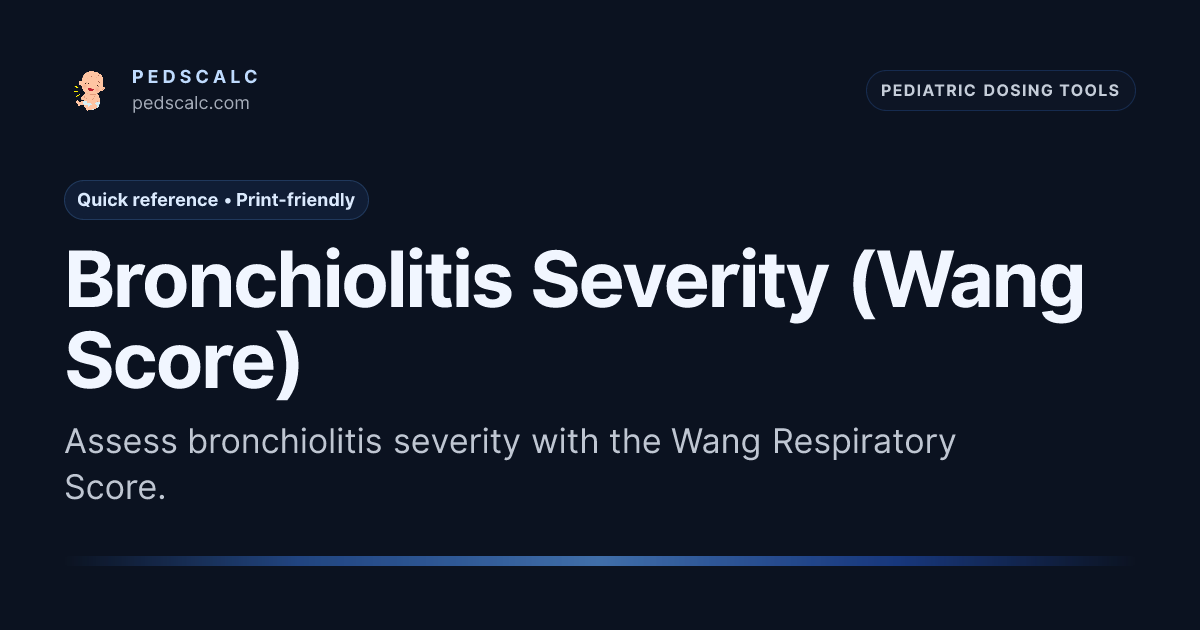 Wang Score Bronchiolitis Calculator