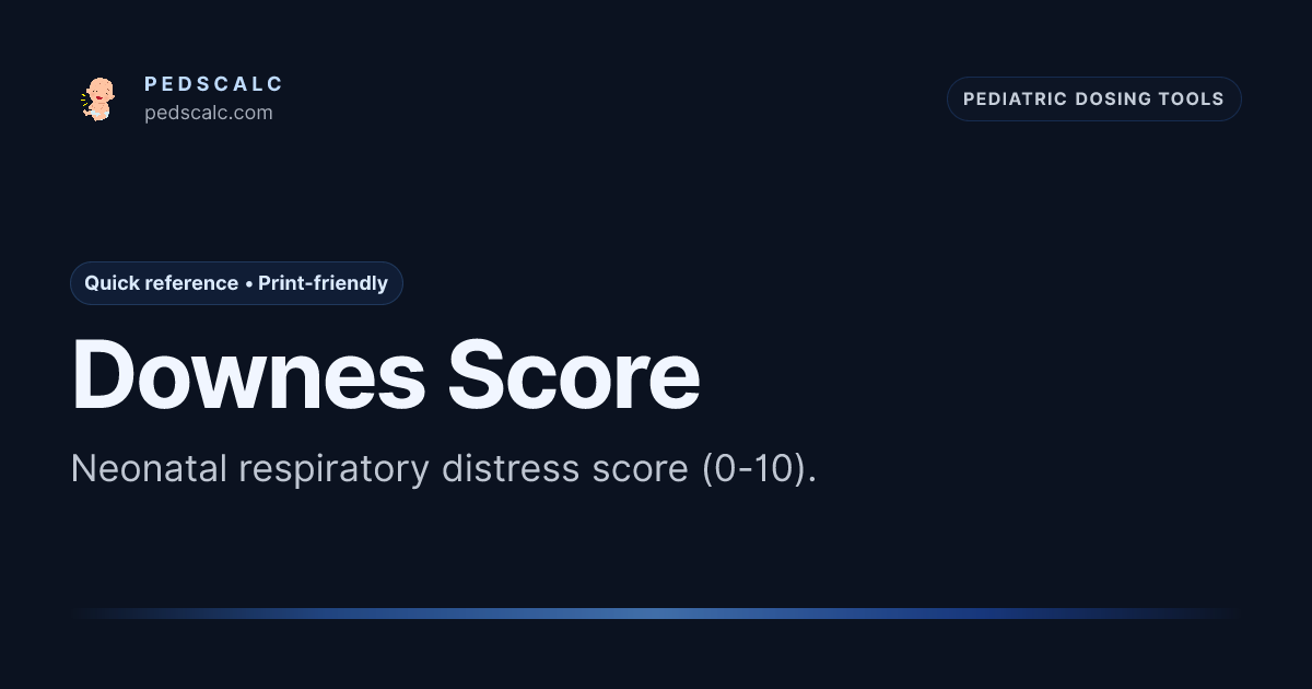 Downes score calculator
