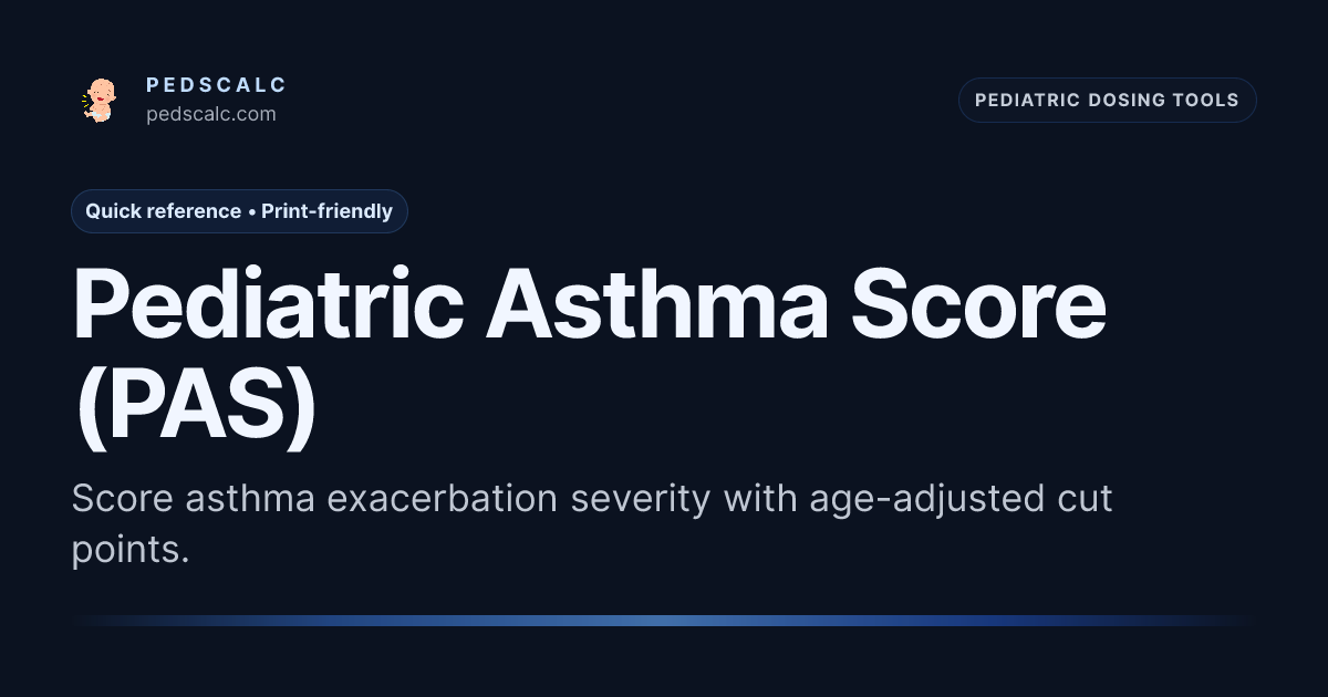 Pediatric Asthma Score (PAS)