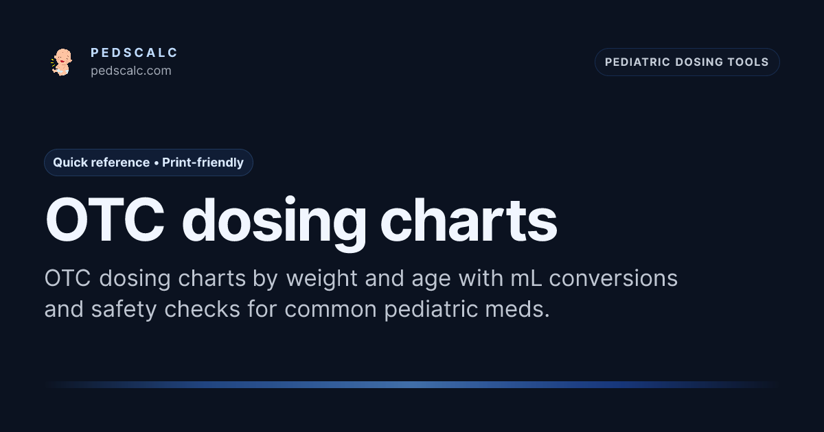 Pediatric OTC Dosing Charts by Weight for Tylenol, Motrin and Allergy